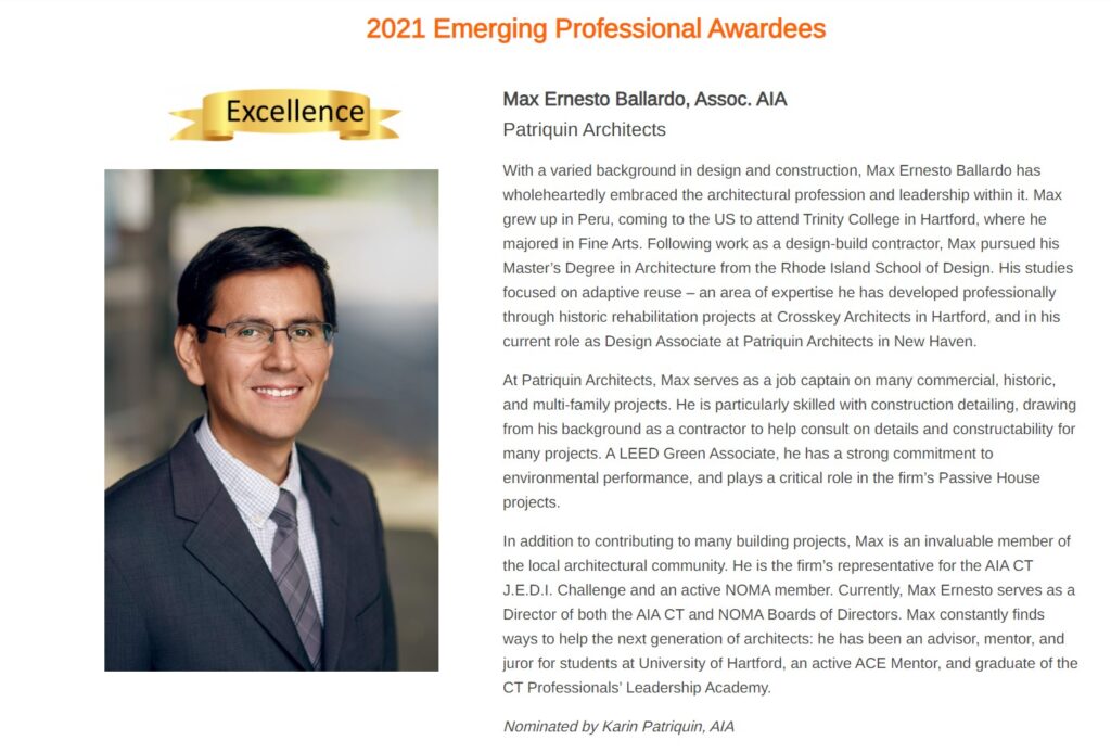 Max Ballardo Receives 2021 Emerging Professional Award of Excellence ...